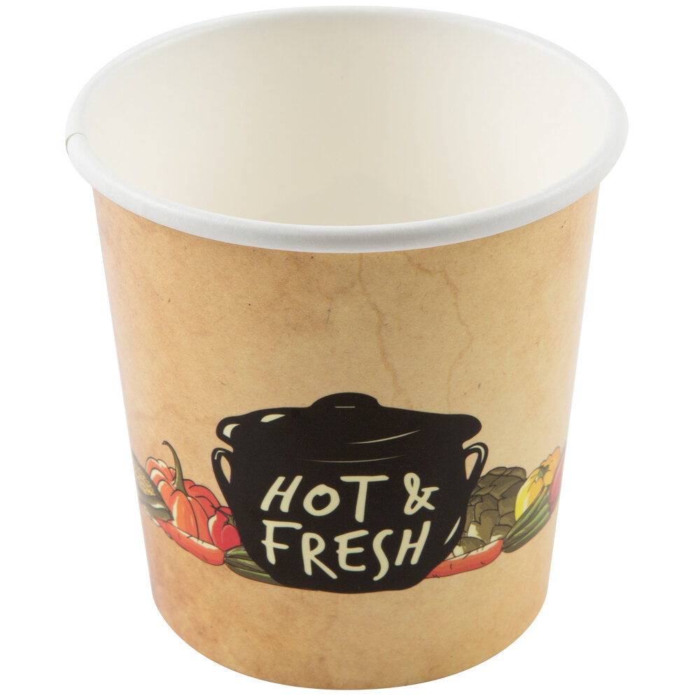 Choice 16 oz. Medley Double Poly-Coated Paper Soup / Hot Food Cup - 50/Pack