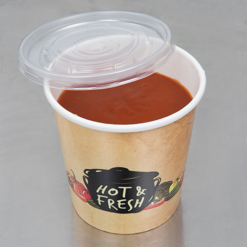 Choice 16 oz. Medley Double Poly-Coated Paper Soup / Hot Food Cup - 50/Pack