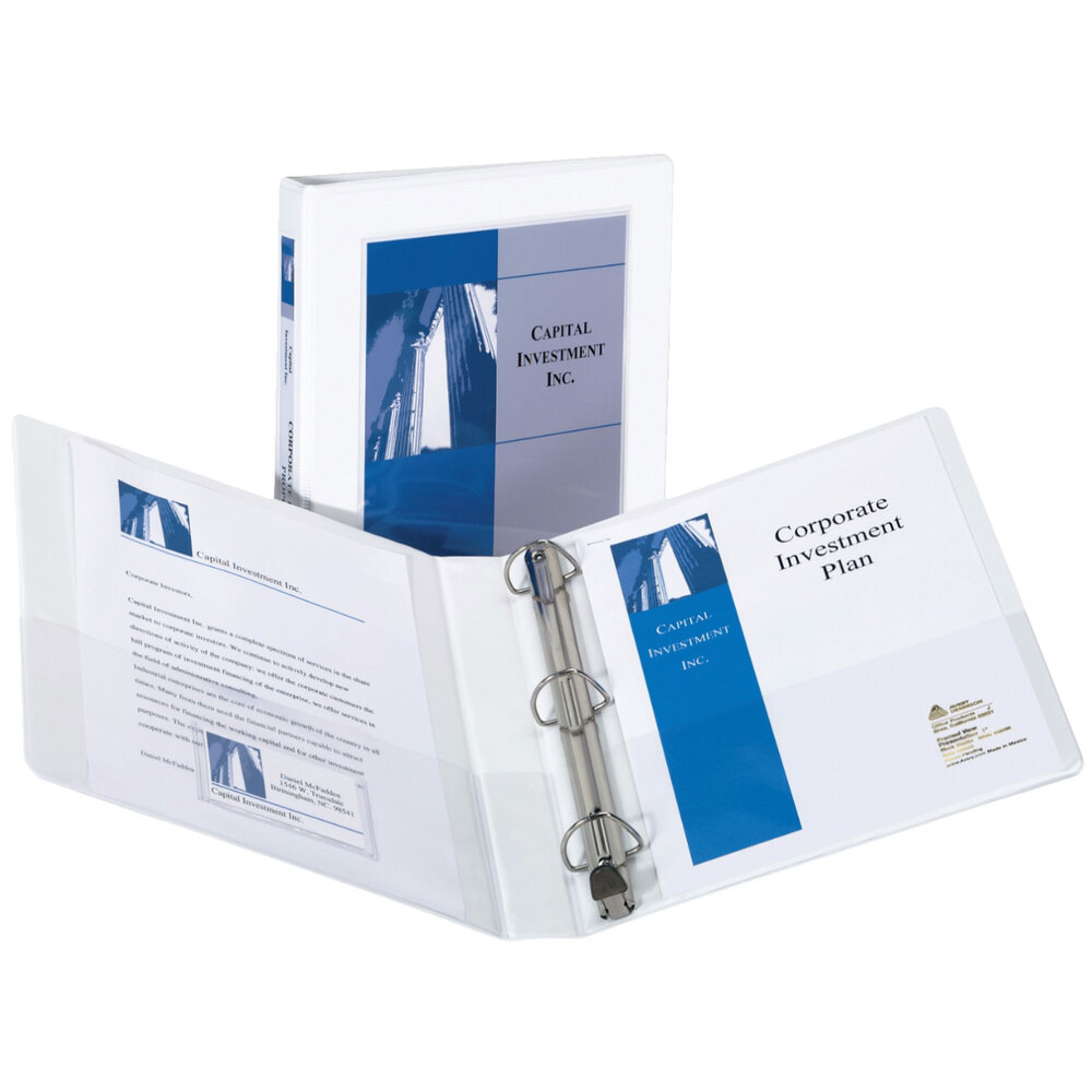 Avery® 68052 White Heavy-Duty Framed View Binder with 1/2" Slant Rings
