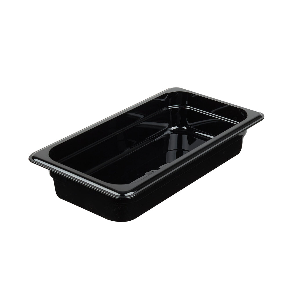 Cambro 32CW110 Camwear 1/3 Size Black Polycarbonate Food Pan - 2 1/2" Deep