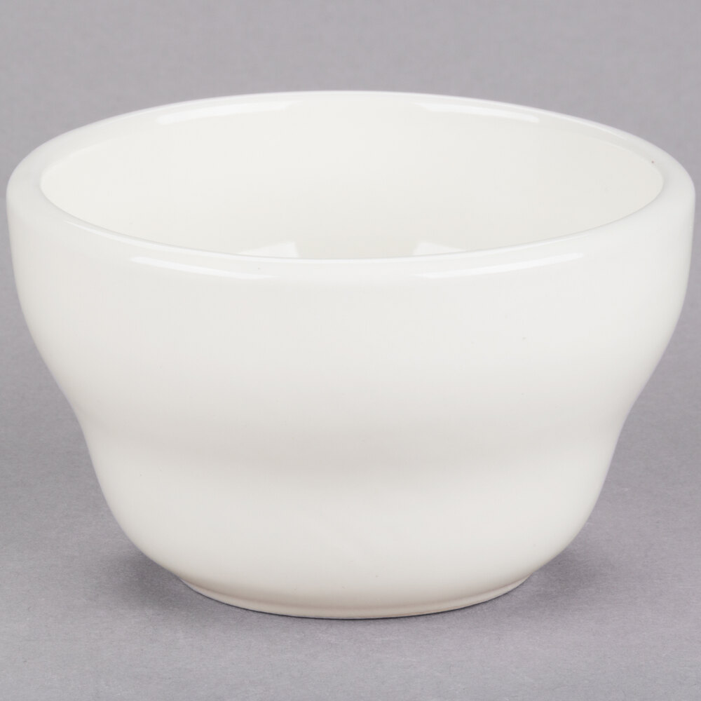 Acopa 6 oz. Ivory (American White) Rolled Edge Stoneware Bouillon Cup ...