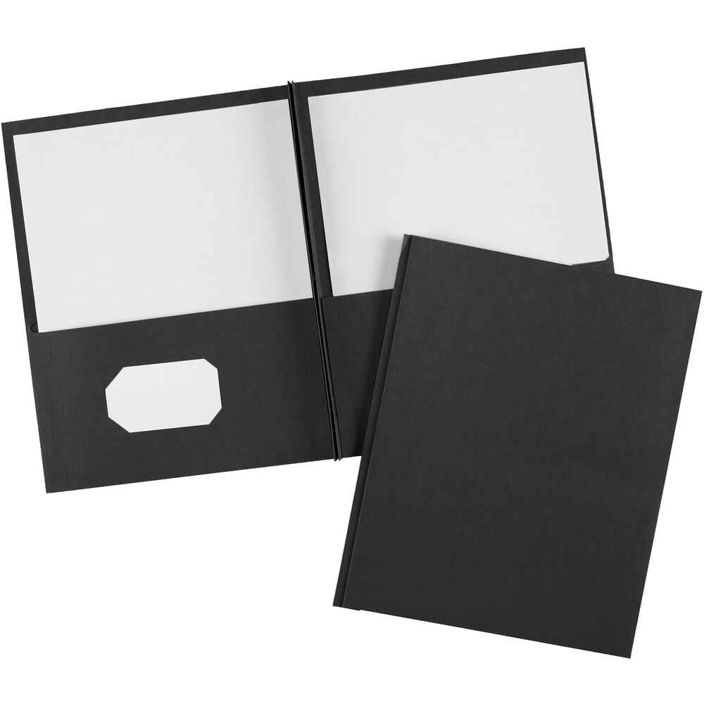 Avery® Letter Size 2-Pocket Black Paper Folder with Prong Fasteners ...