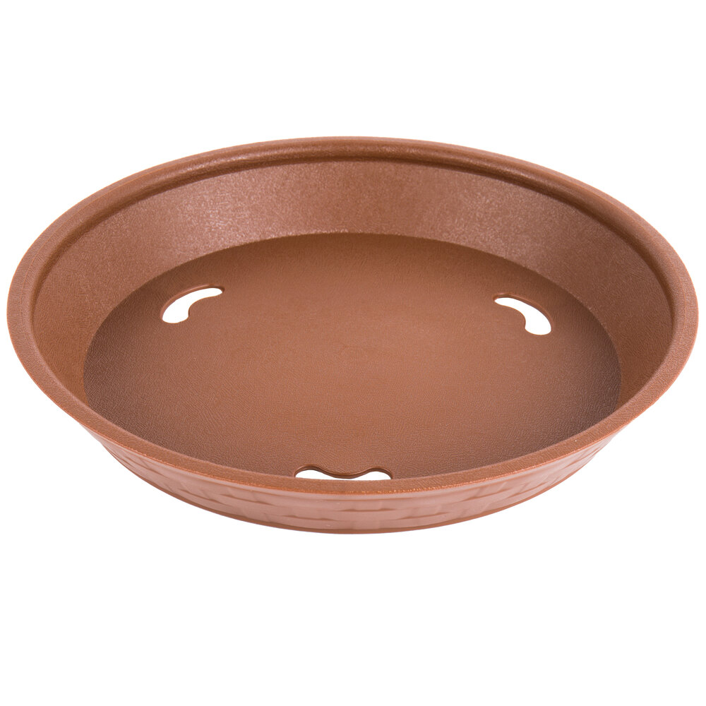 Choice 9" Round Brown Plastic Diner Platter - 12/Pack