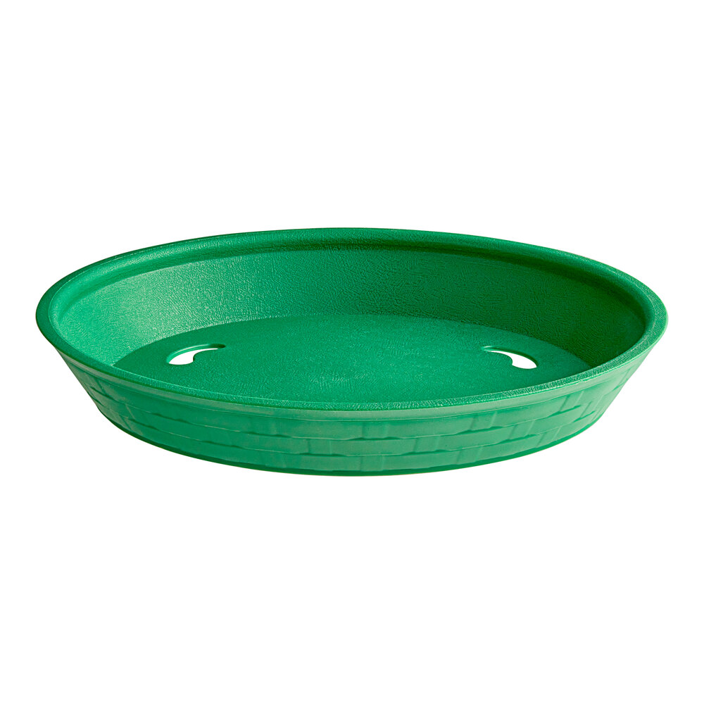 Choice 9" Round Green Plastic Diner Platter - 12/Pack