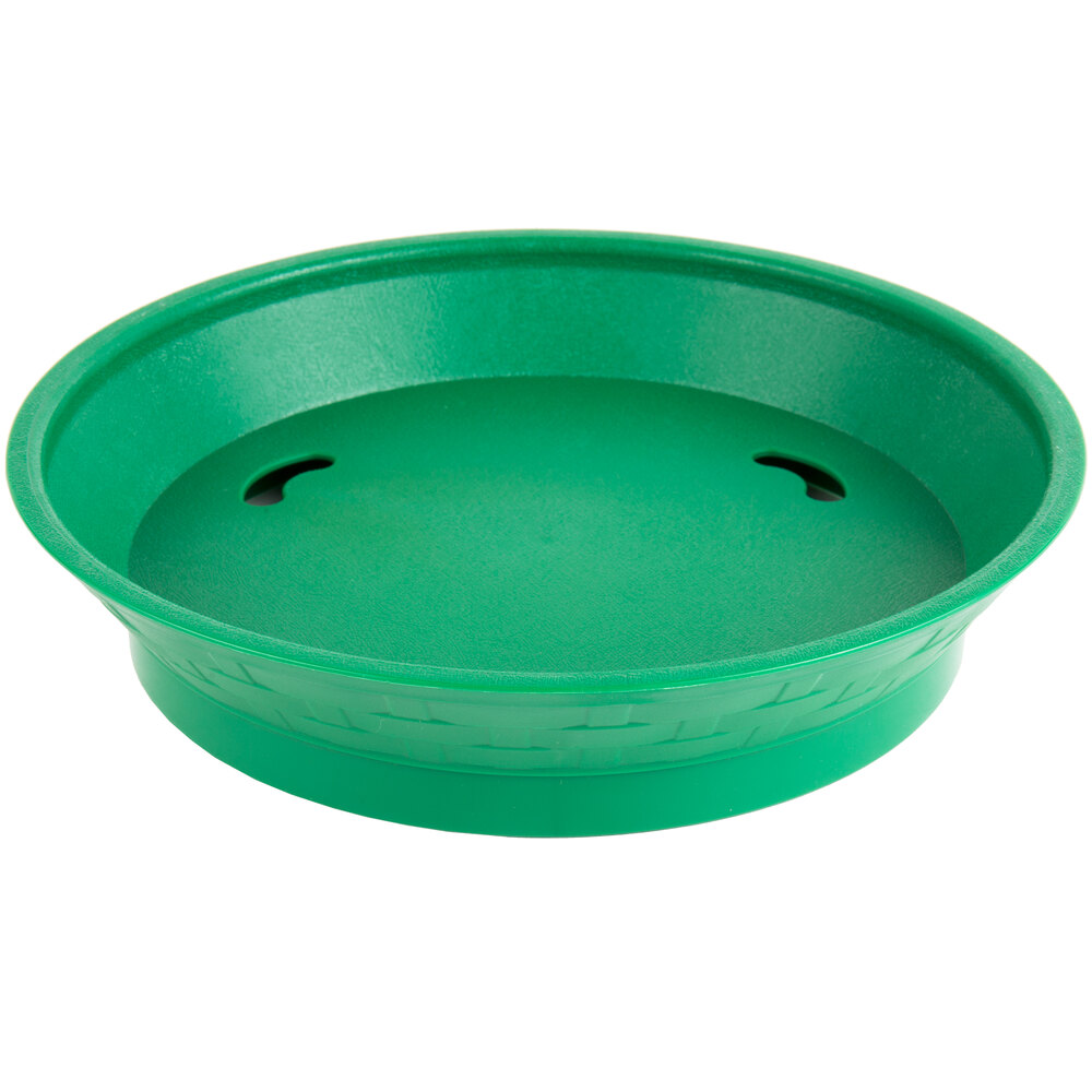 Choice 9" Round Green Plastic Diner Platter with Base - 12/Pack