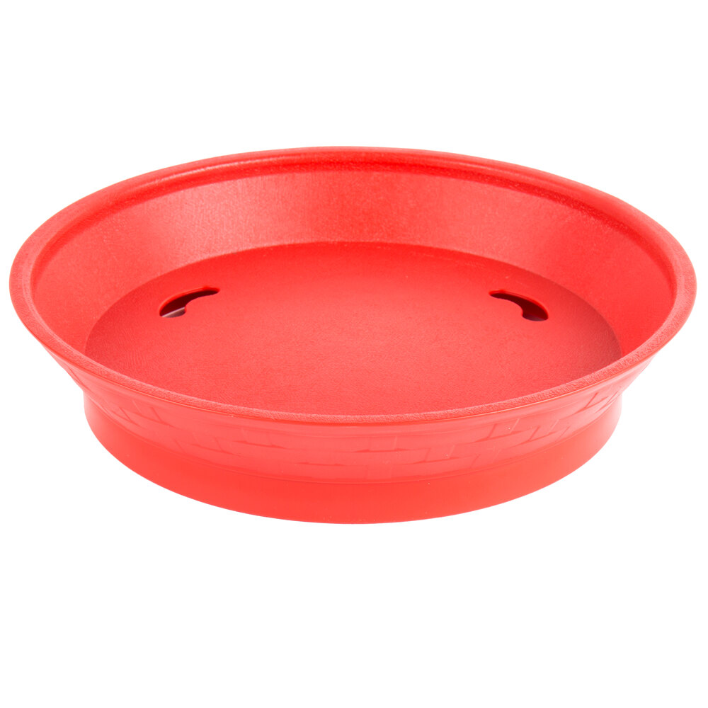 Choice 9" Round Red Plastic Diner Platter with Base - 12/Pack