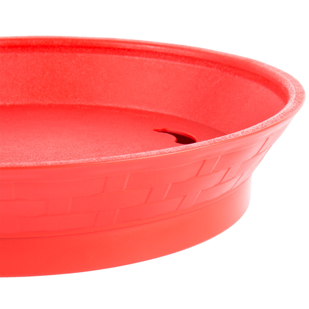 Choice 9" Round Red Plastic Diner Platter with Base - 12/Pack