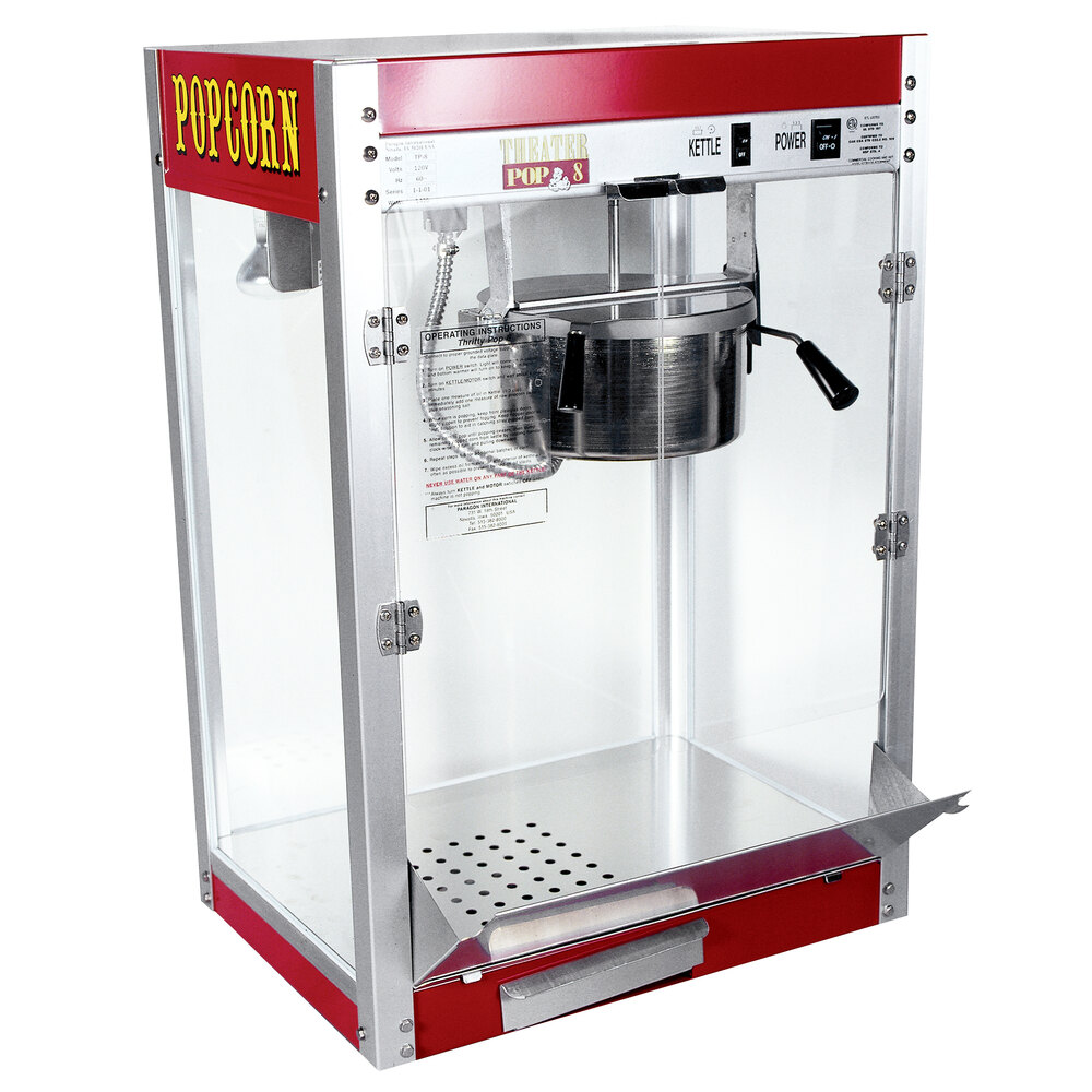 Paragon 1212110 Theater Pop 12 oz. Red Popcorn Popper - 240V ...