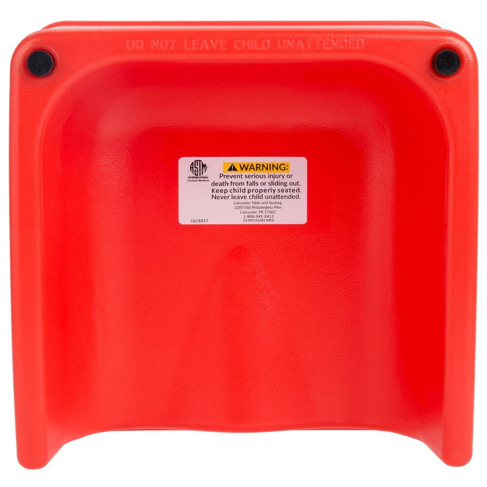 Lancaster Table & Seating Red Dual Height Plastic Booster Seat