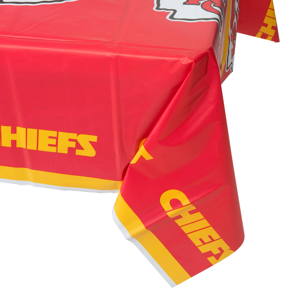 Kansas City Chiefs Plastic Table Covers - 54" x 102" (12/Case)