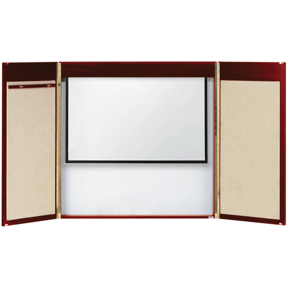 Aarco MC-2 48" x 48" Cherry Laminate White Markerboard Conference ...