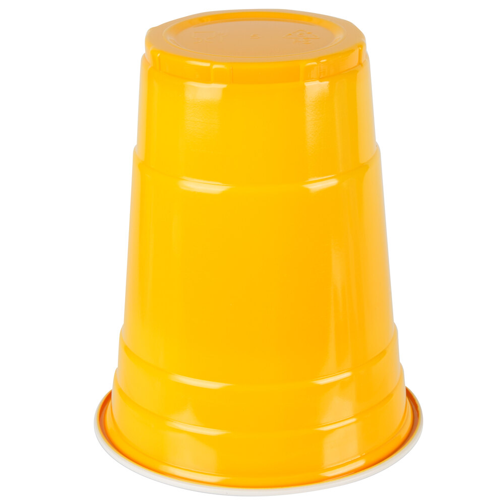Choice 16 oz. Yellow Plastic Cup - 50/Pack