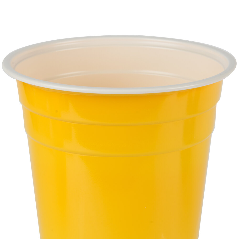 Choice 16 oz. Yellow Plastic Cup - 50/Pack