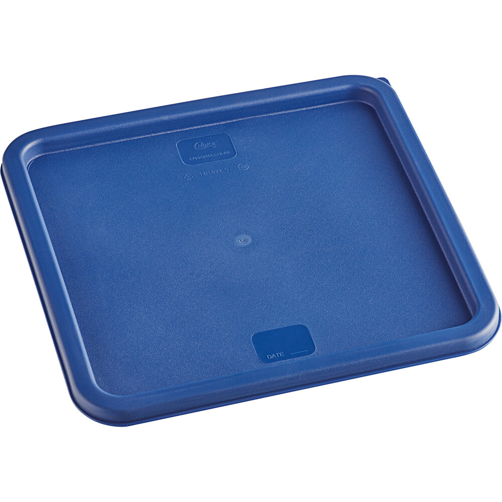 Choice 12, 18, and 22 Qt. Blue Square Polypropylene Food Storage ...