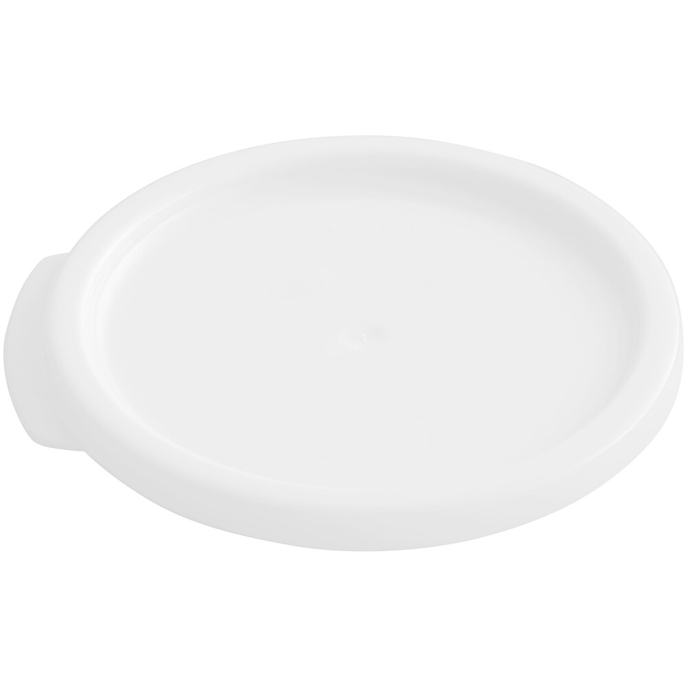 Choice 1 Qt. White Round Polypropylene Food Storage Container Lid