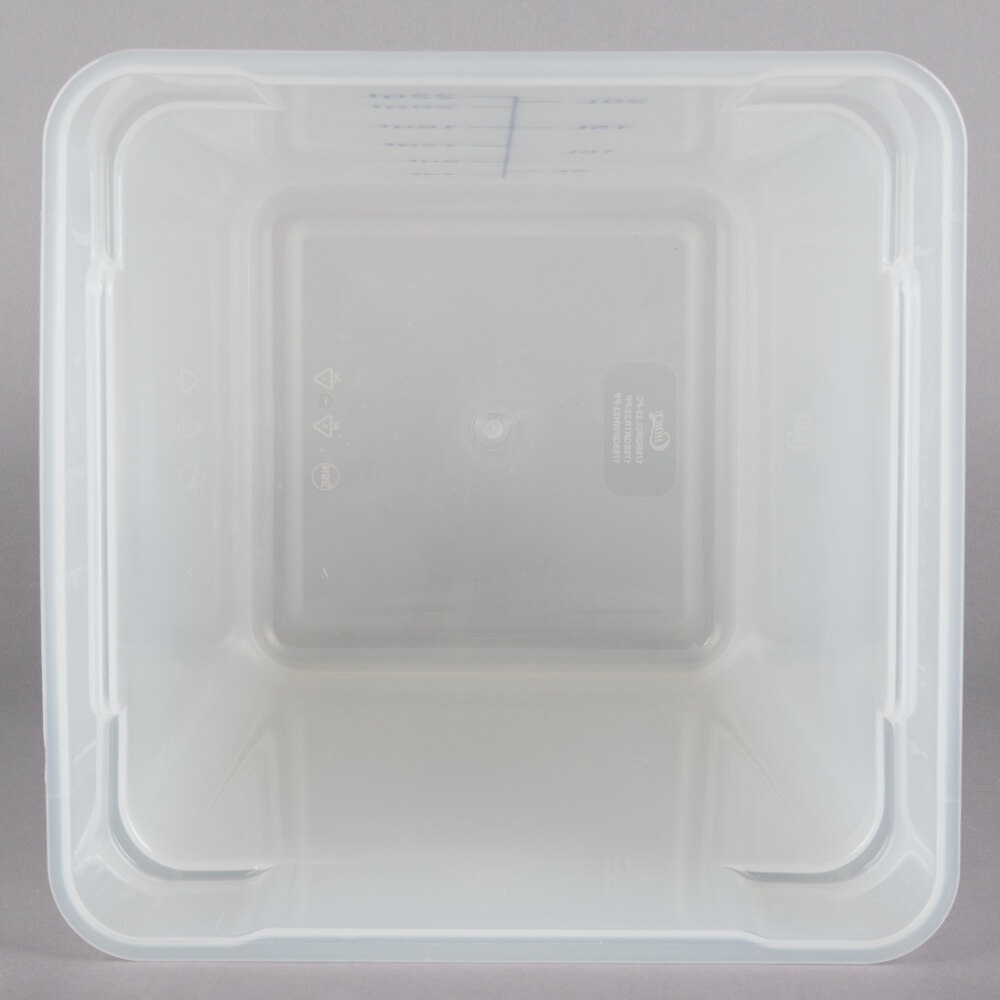 Choice 22 Qt. Translucent Square Polypropylene Food Storage Container