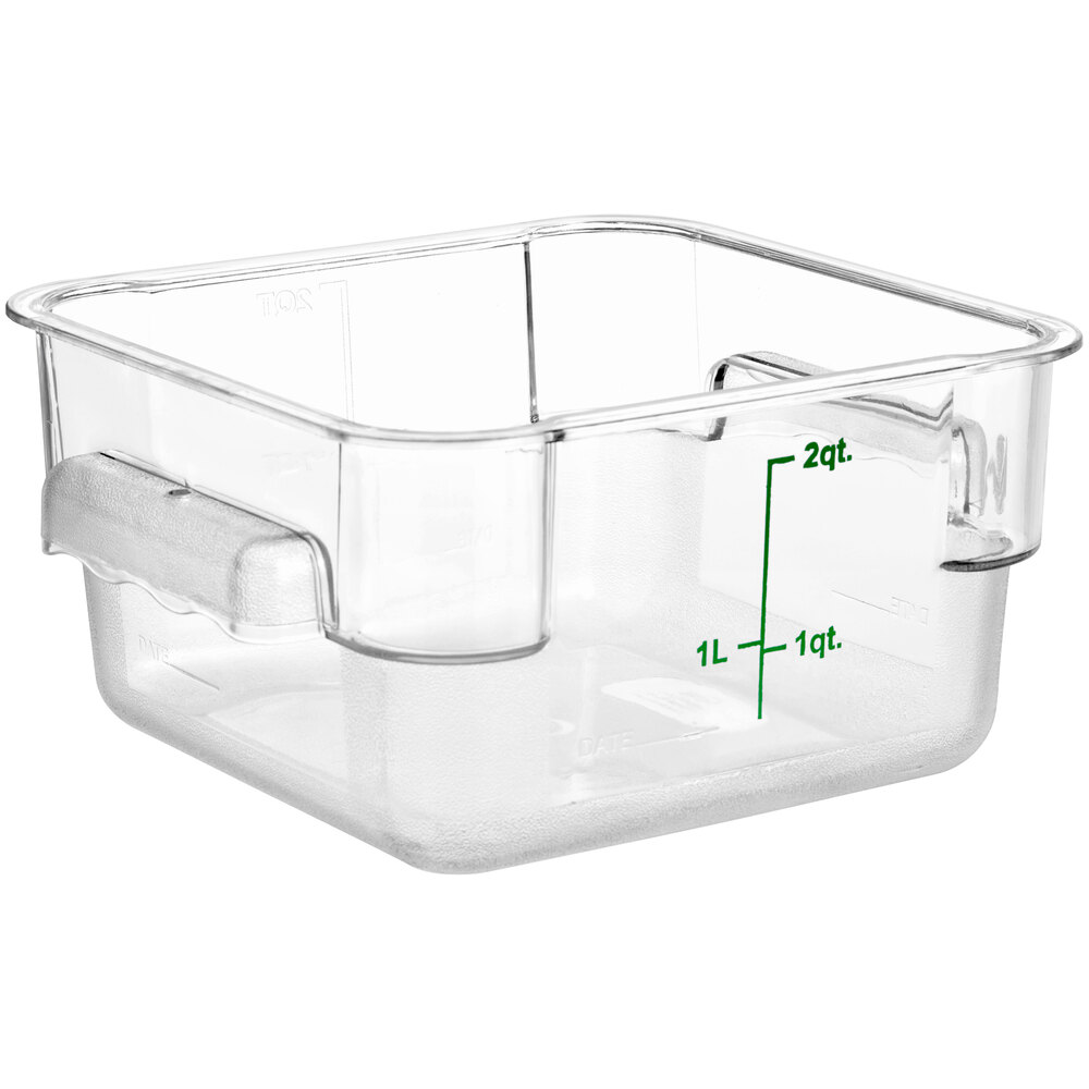 Choice 2 Qt. Clear Square Polycarbonate Food Storage Container
