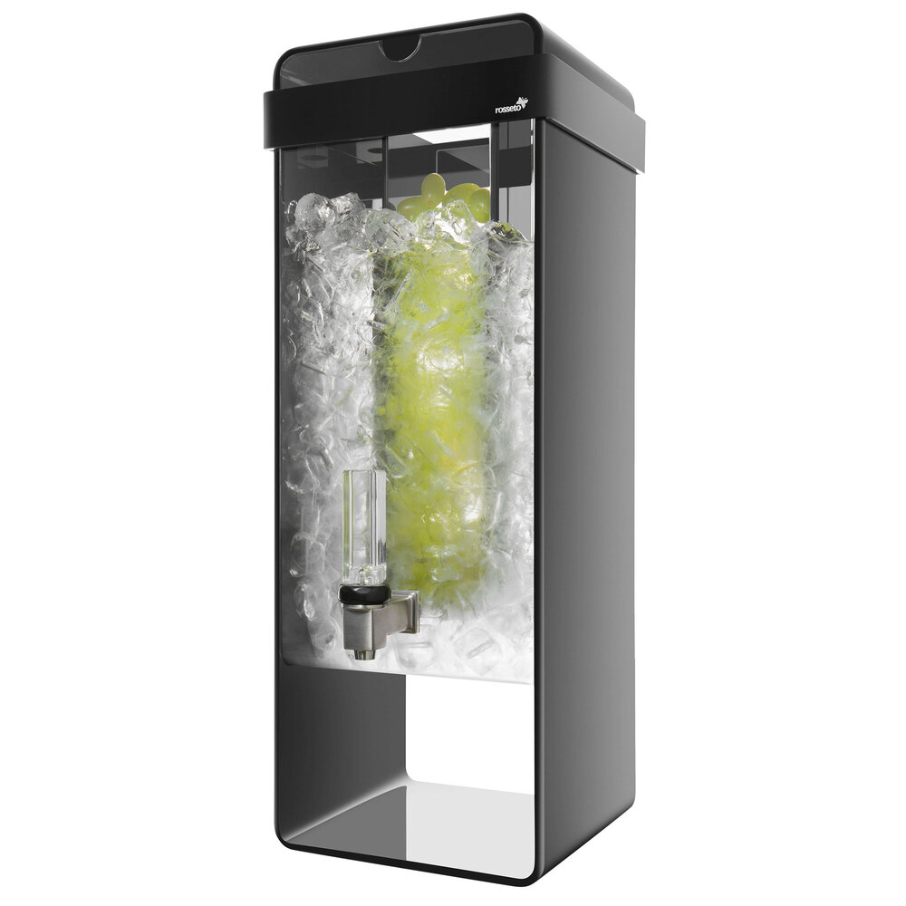 Rosseto LD154 3 Gallon Black Acrylic Beverage Dispenser with Infusion ...