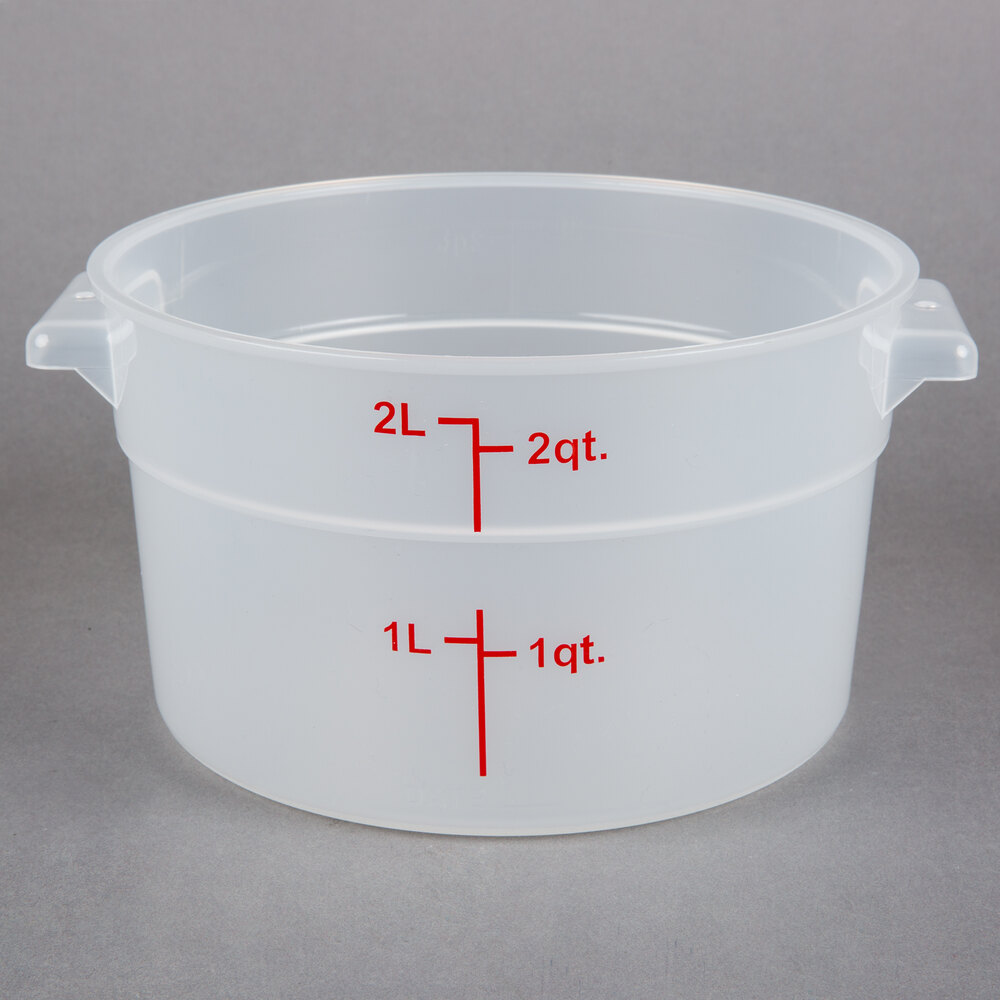 Choice 2 Qt. Translucent Round Polypropylene Food Storage Container