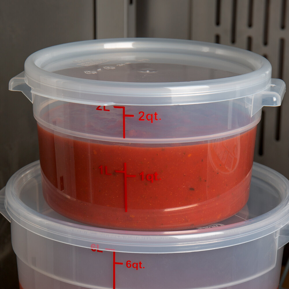 Choice 2 Qt. Translucent Round Polypropylene Food Storage Container