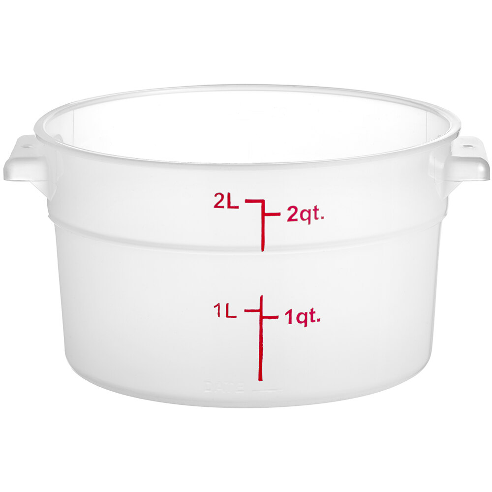 Choice 2 Qt. Translucent Round Polypropylene Food Storage Container
