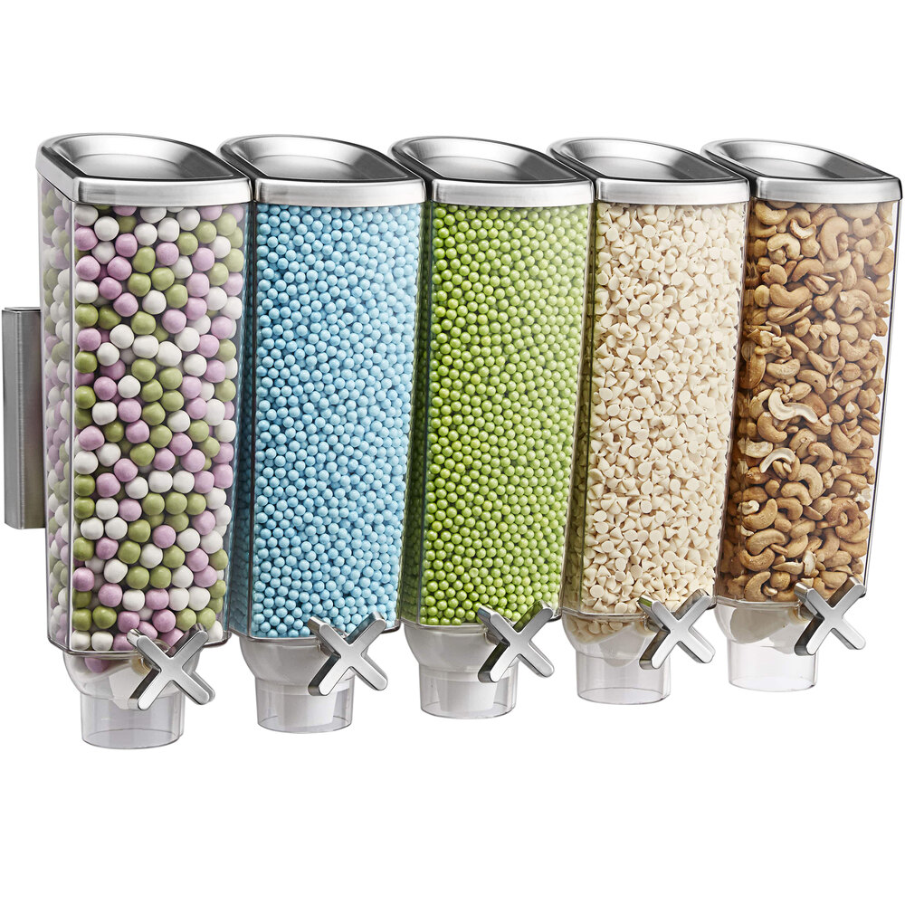 Rosseto EZP2890 EZ-PRO 3.8 Liter, 5 Canister Wall-Mounted Food Dispenser