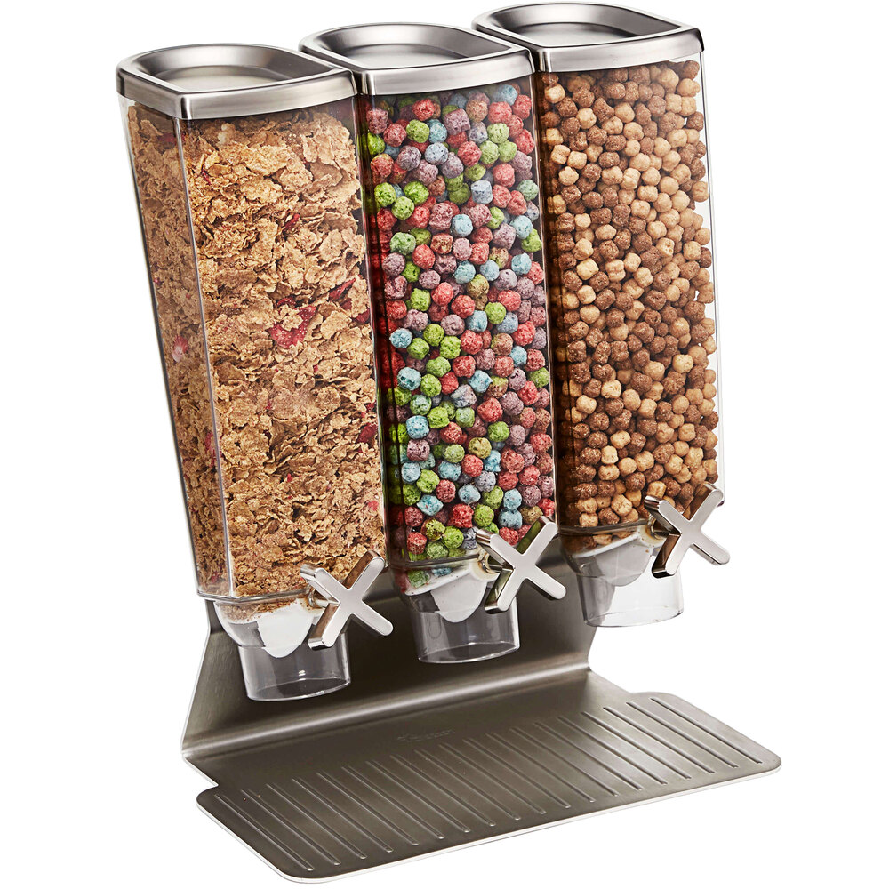Rosseto EZ515 EZ-PRO SS Stand 3.8 Liter Triple Canister Snack/Cereal ...