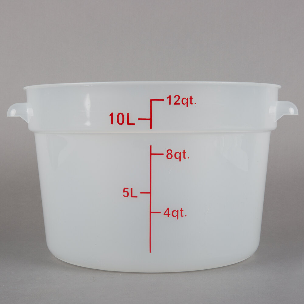 Choice 12 Qt. Translucent Round Polypropylene Food Storage Container