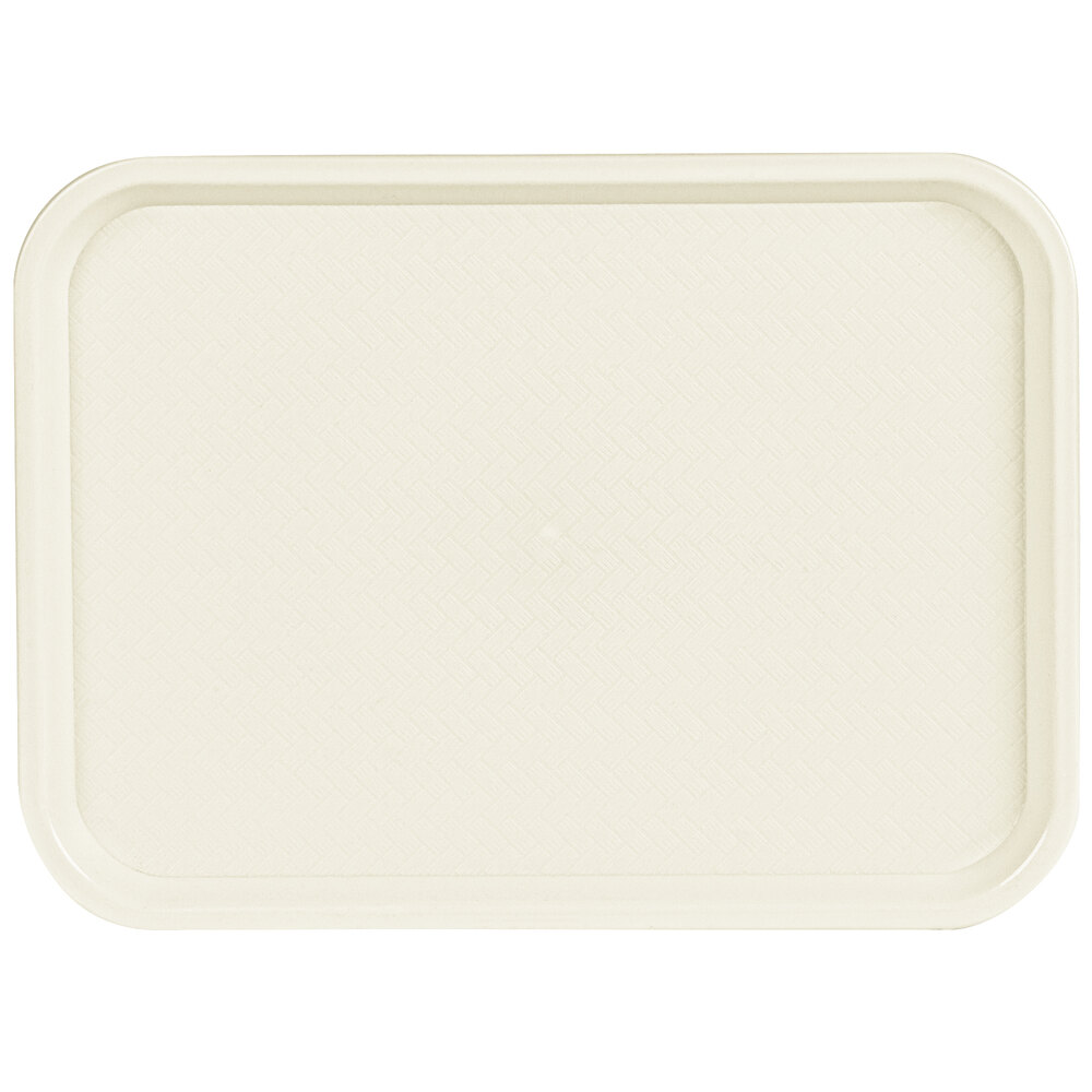 Choice 12" x 16" Beige Plastic Fast Food Tray - 24/Case