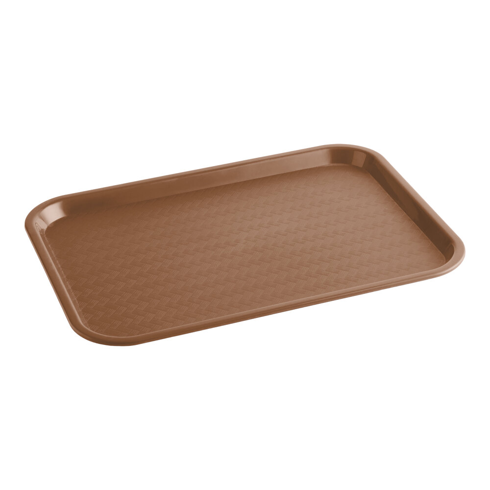 Choice 12" x 16" Brown Plastic Fast Food Tray