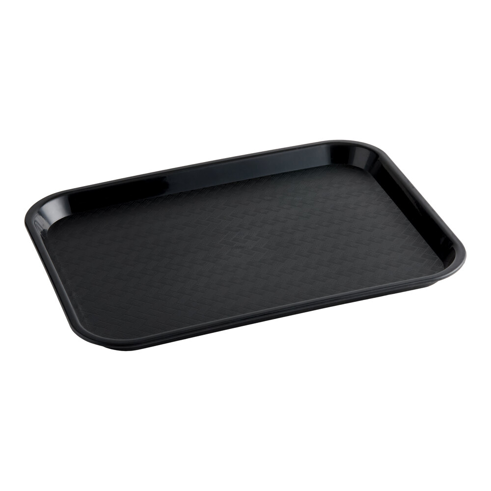 Choice 10" x 14" Black Plastic Fast Food Tray