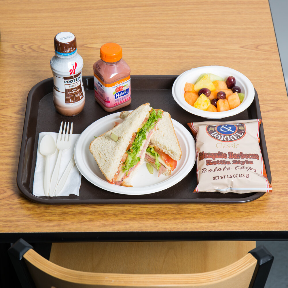 Choice 14" x 18" Chocolate Brown Plastic Fast Food Tray