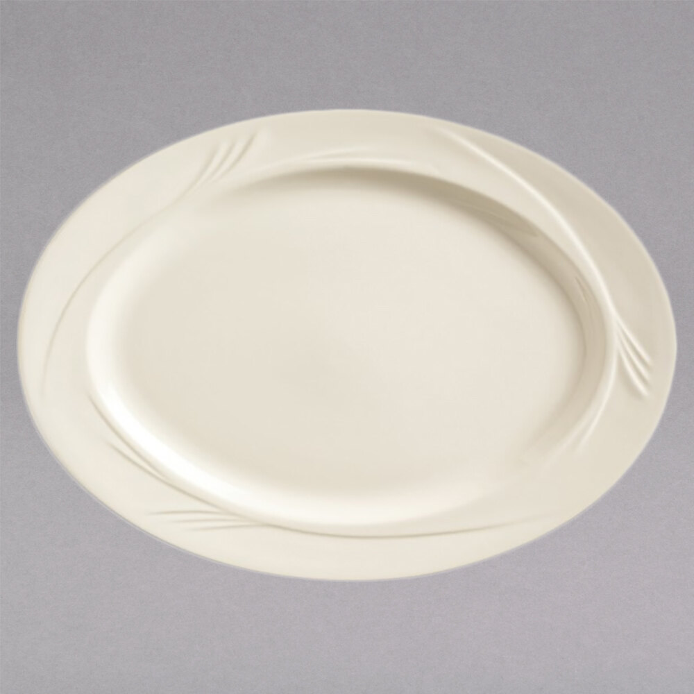 World Tableware END-32 Endurance 11 3/4" x 8 1/2" Cream White Medium ...