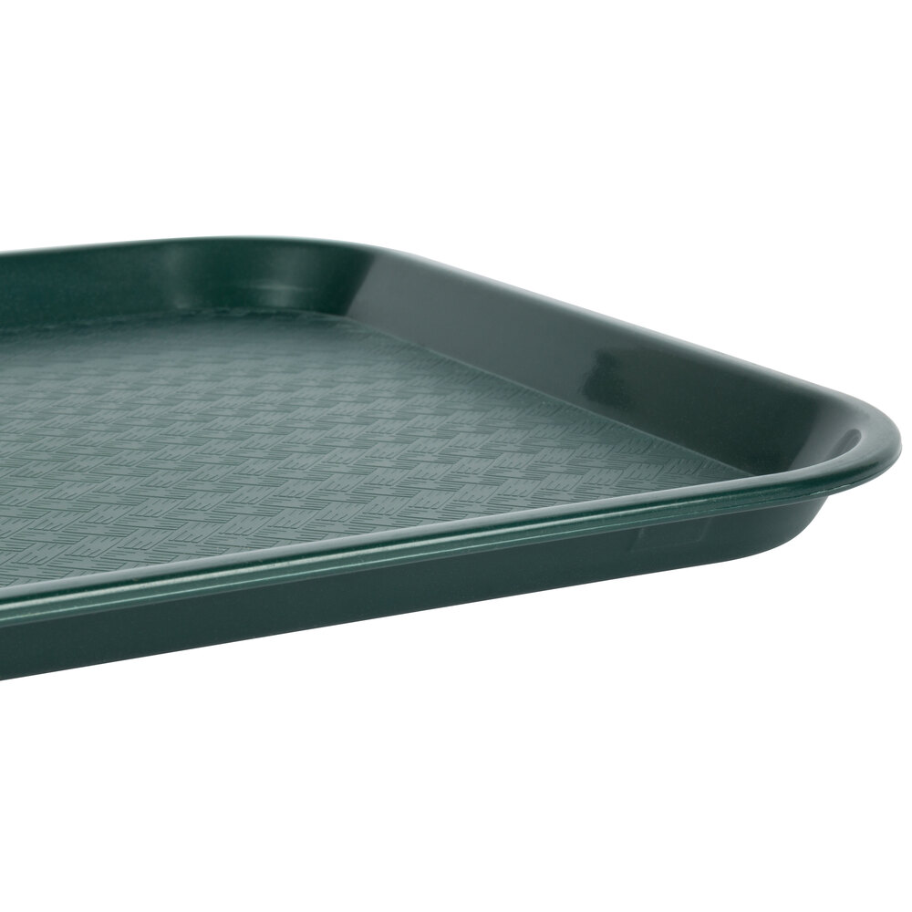 Choice 14" x 18" Forest Green Plastic Fast Food Tray