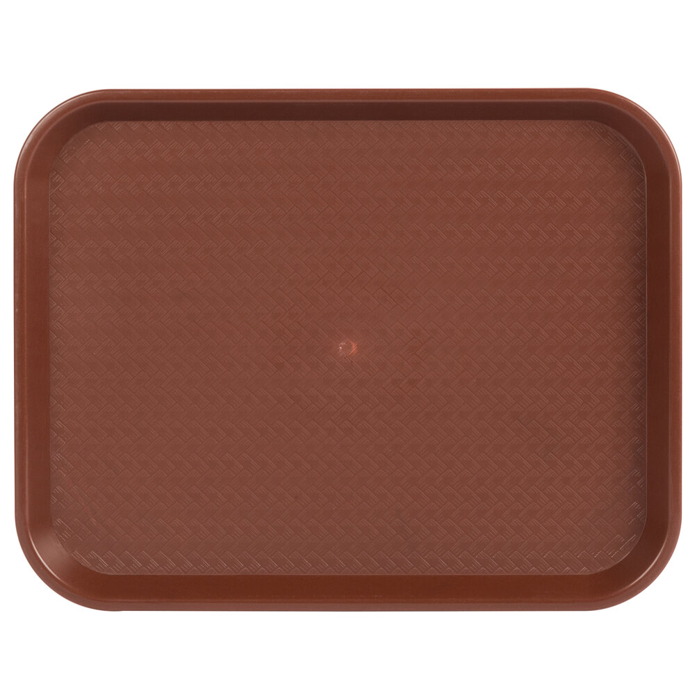 Choice 14" x 18" Burgundy Plastic Fast Food Tray - 12/Pack