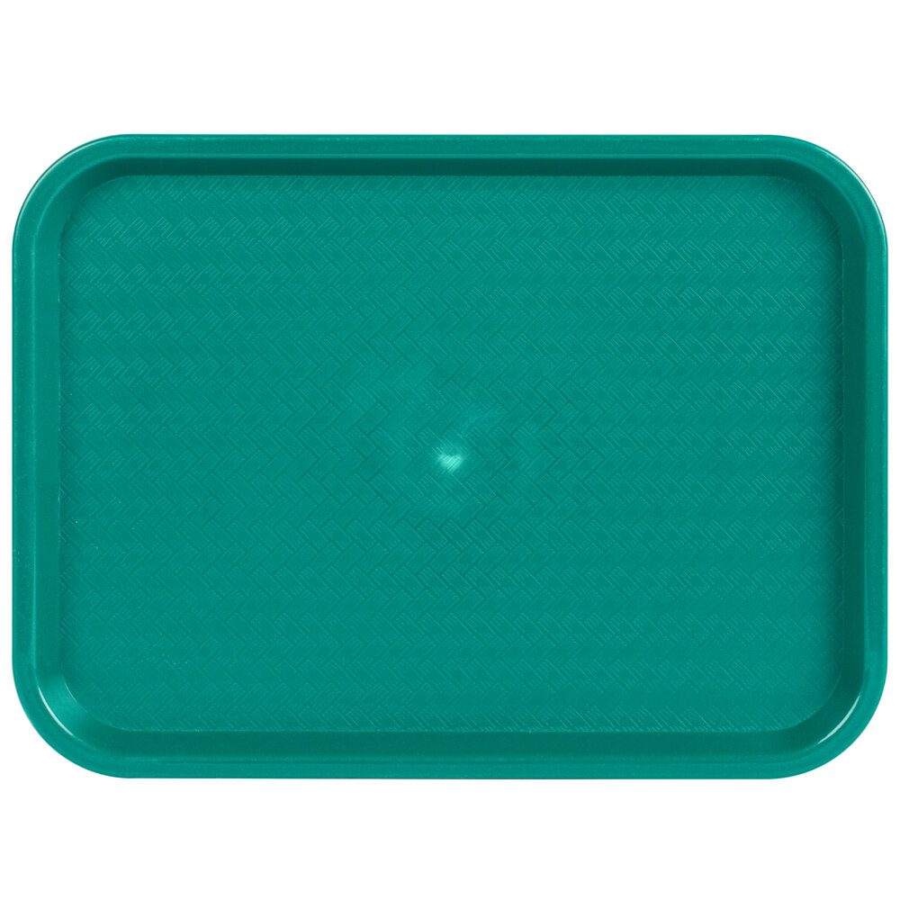 Choice 12" x 16" Teal Plastic Fast Food Tray - 24/Case