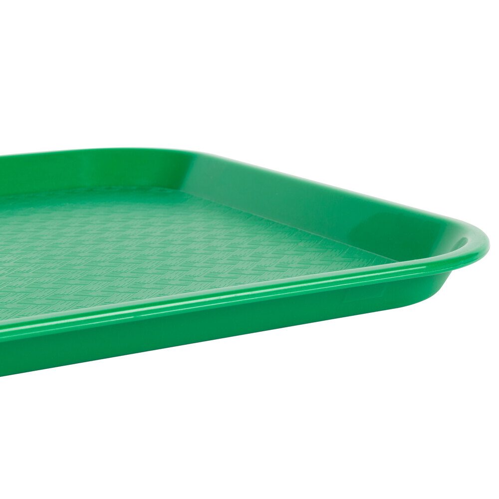 Choice 14" x 18" Green Plastic Fast Food Tray