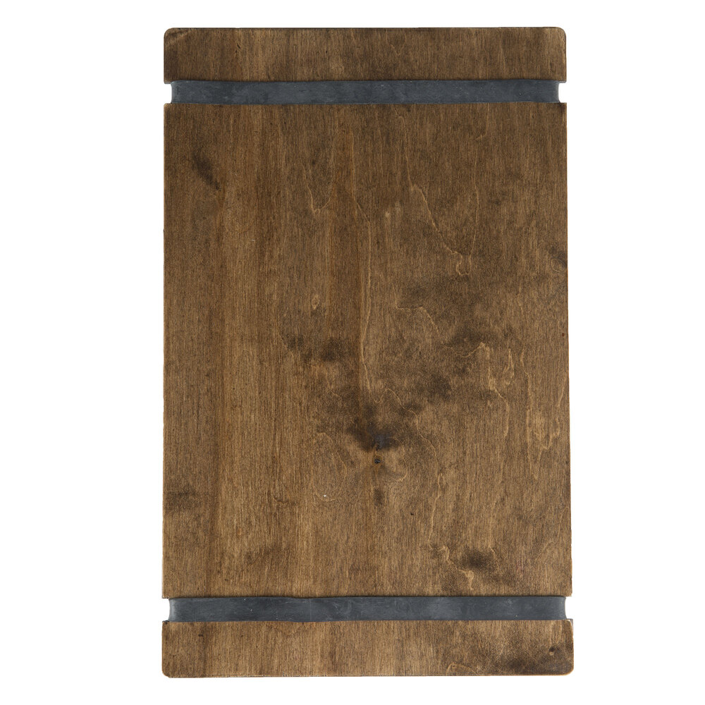 Menu Solutions WDRBB-D Walnut 8 1/2" x 14" Customizable Wood Menu Board ...