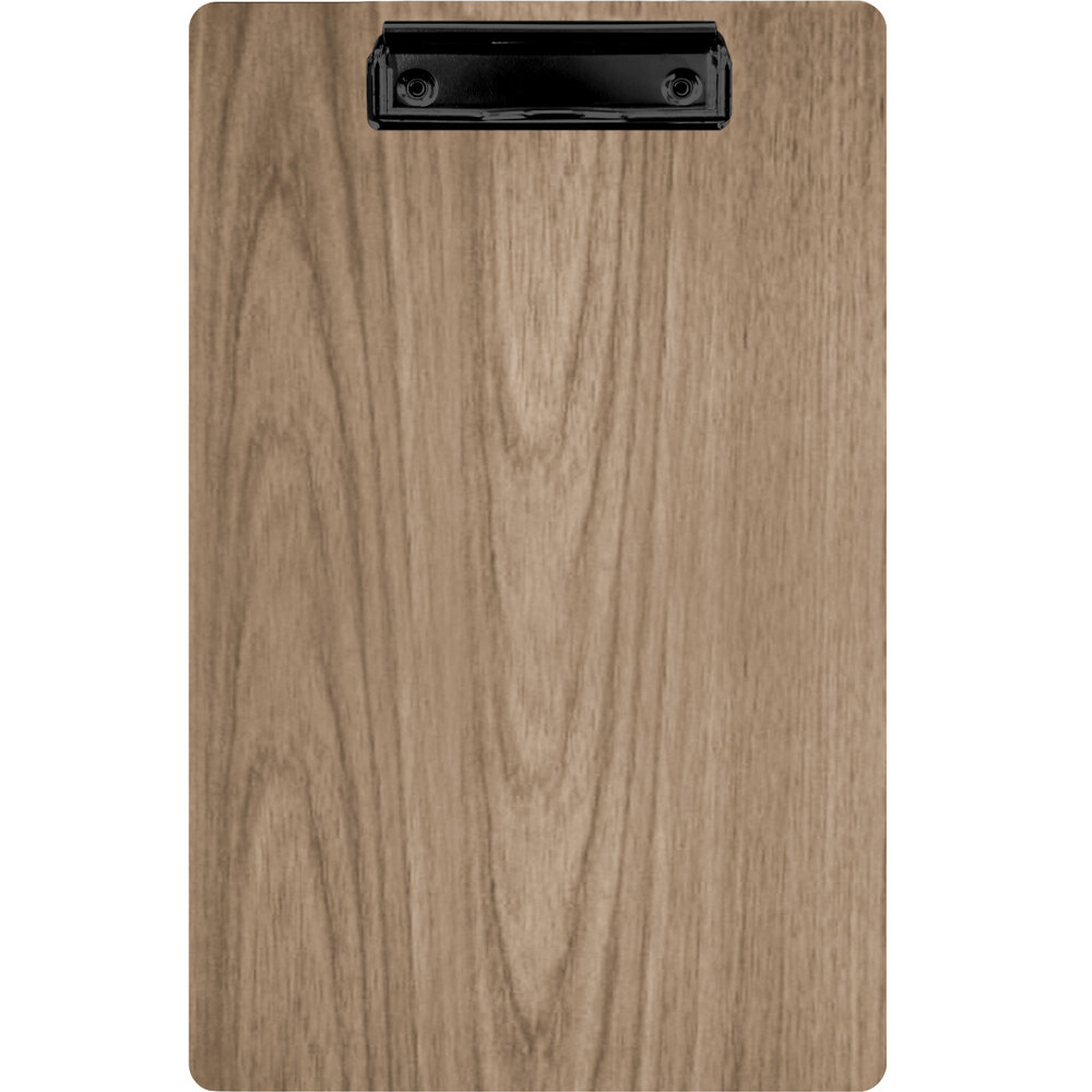 Menu Solutions WDCLIP-D Weathered Walnut 8 1/2" x 14" Customizable Wood ...