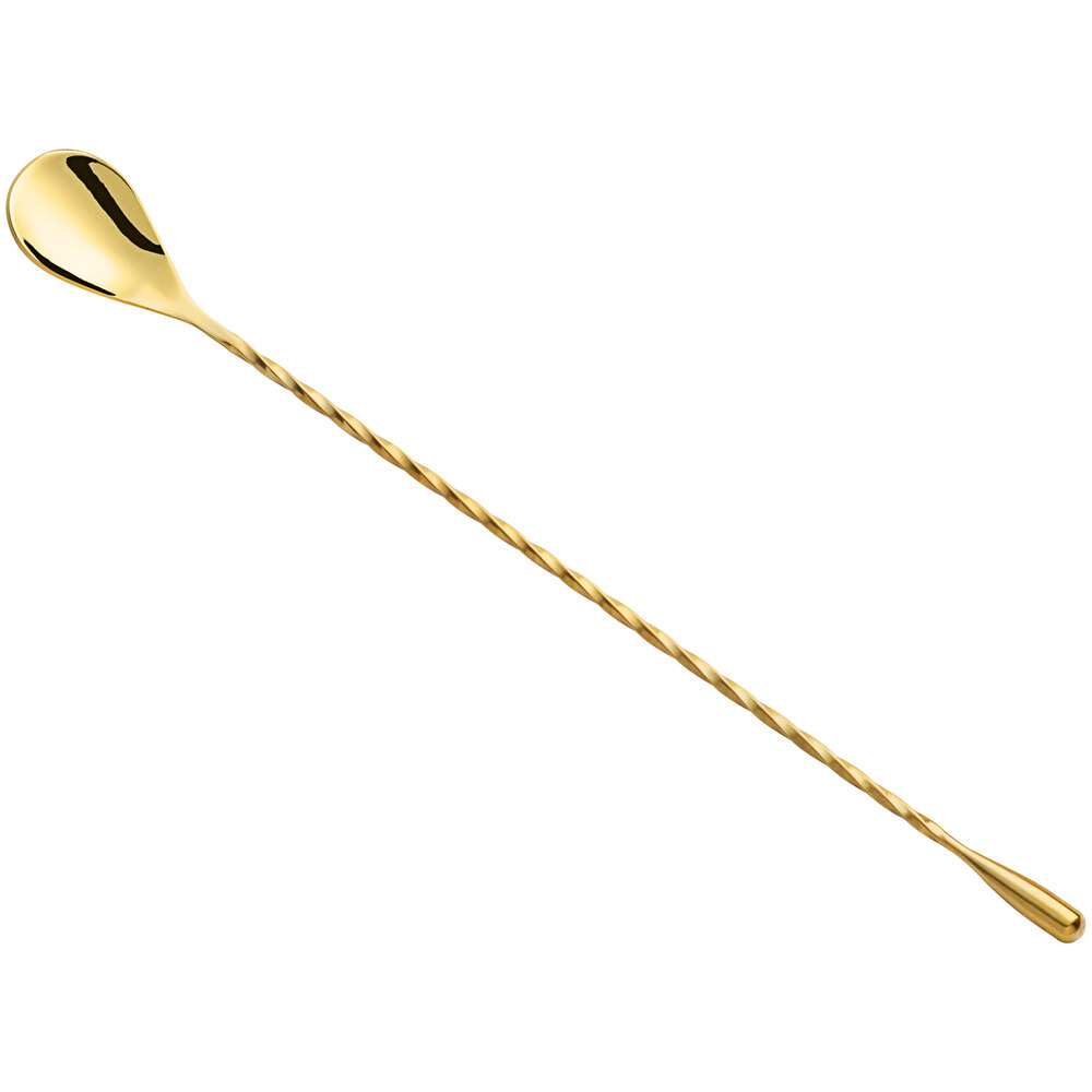 Barfly® M37012GD 11 13/16" Gold Plated Classic Bar Spoon with Weighted End