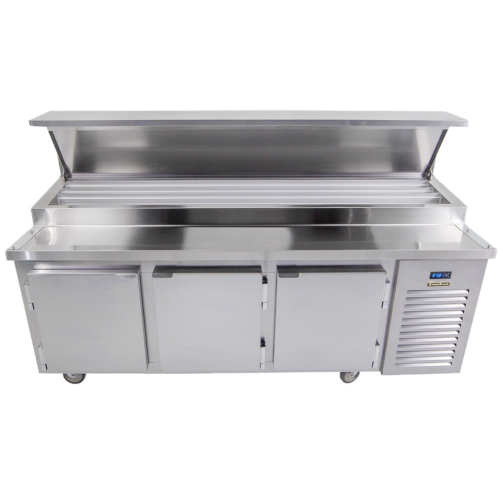 Traulsen TB091SL3S 91" 3 Door Refrigerated Pizza Prep Table with 3 Pan ...