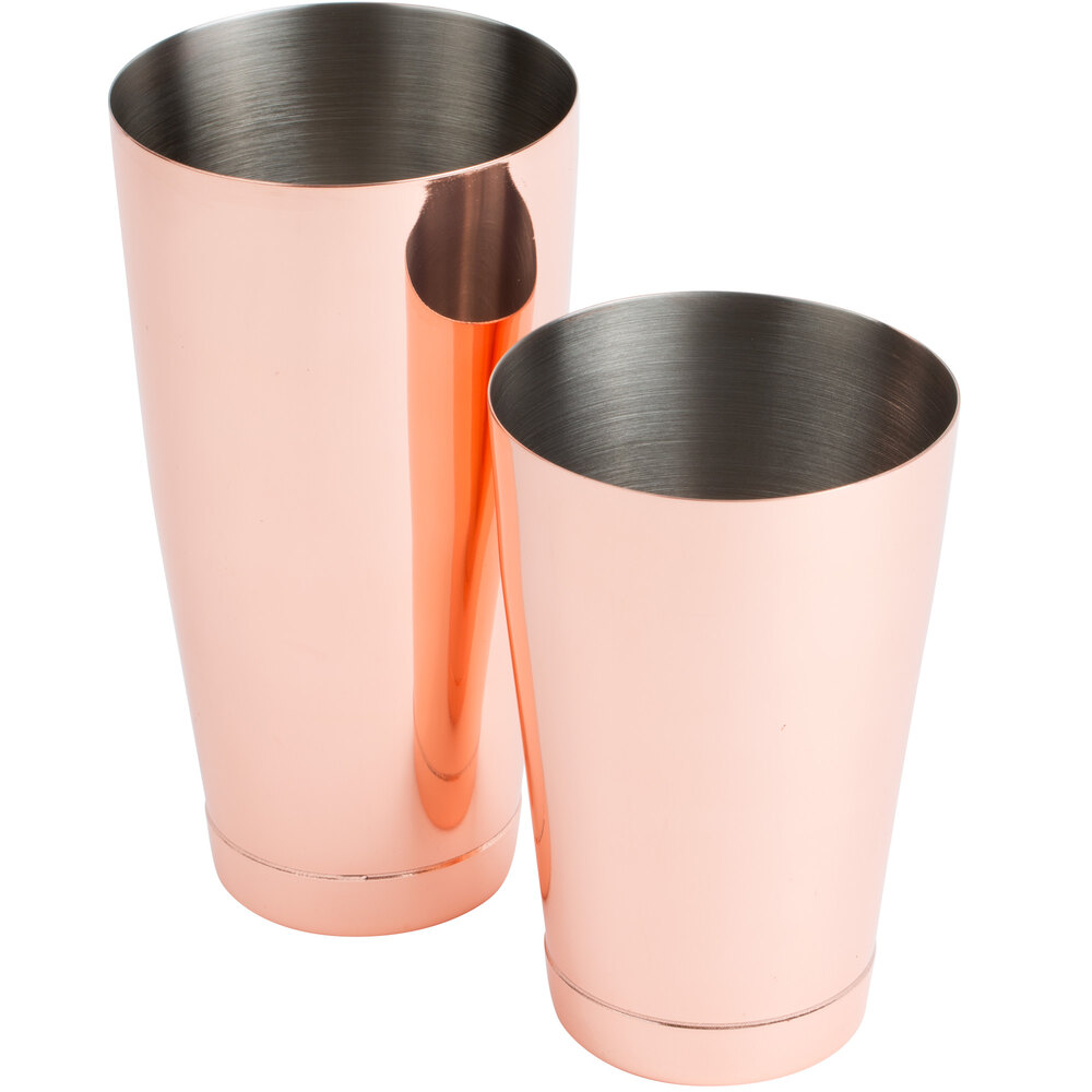 Barfly® M37009CP 28 oz. & 18 oz. Copper-Plated 2-Piece Boston Cocktail ...