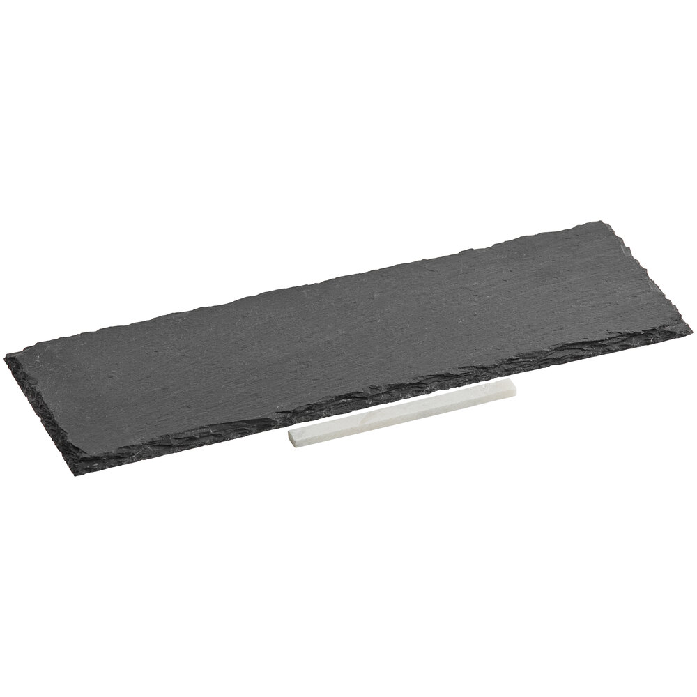 Acopa 11 1/2" x 4" Rectangular Black Slate Tray with Soapstone Chalk ...