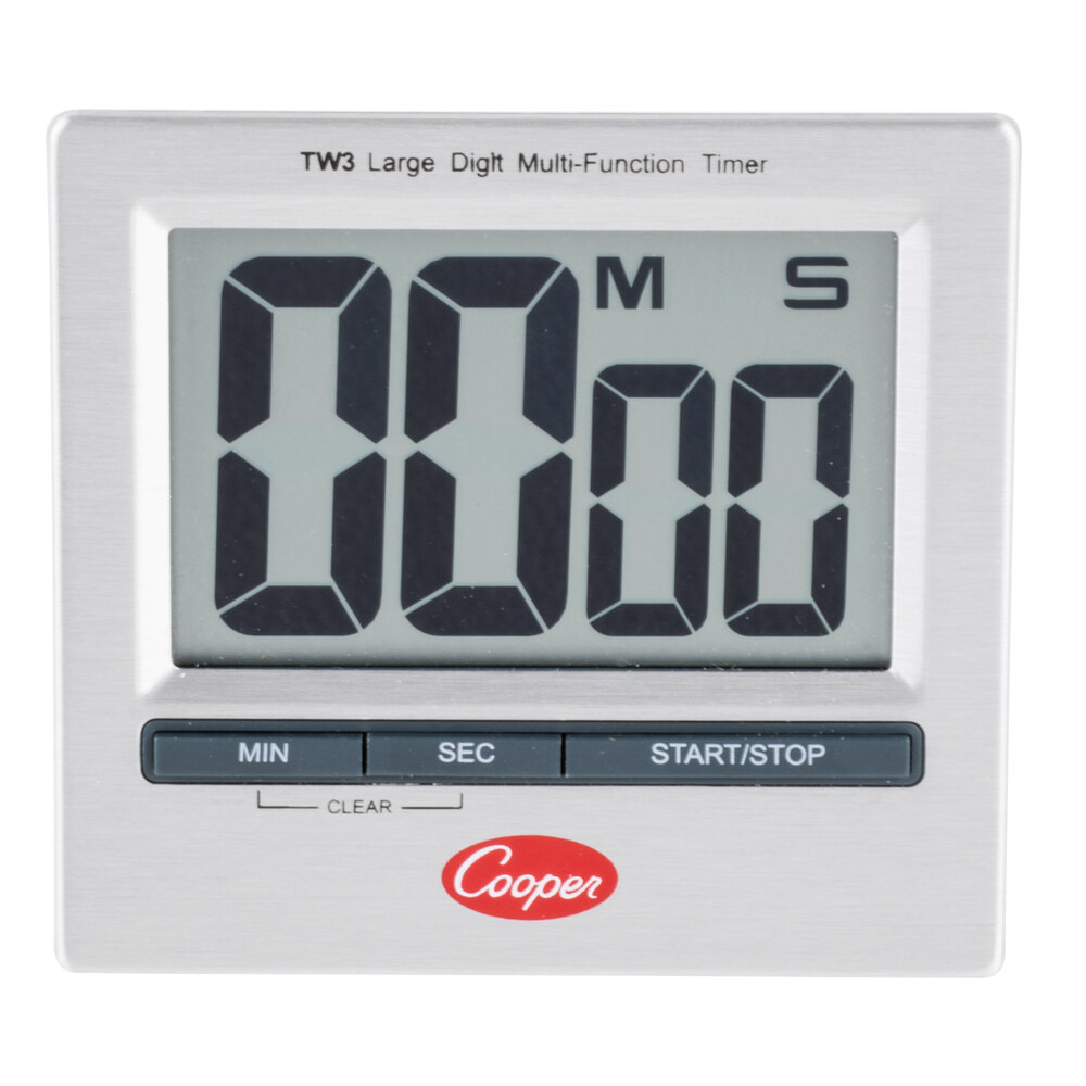 Cooper-Atkins TW3-0-8 Extra Large Display Digital 100 Minute Kitchen Timer