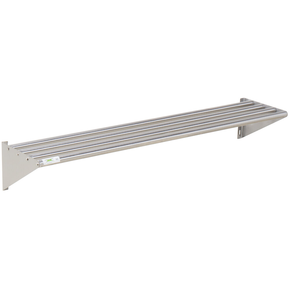Regency 16" x 72" Stainless Steel Tubular Wall Mounted Shelf