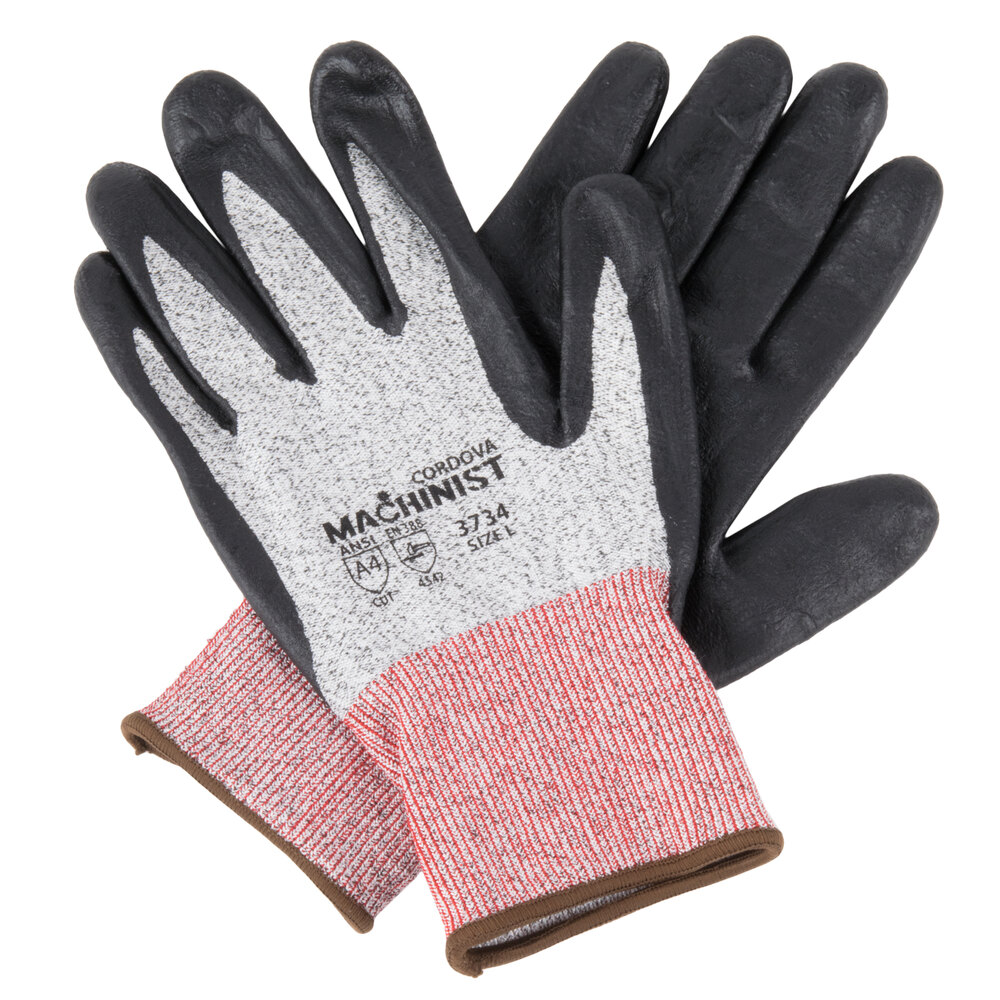 Cordova Machinist Salt and Pepper HPPE/Glass Fiber Cut Resistant Gloves ...