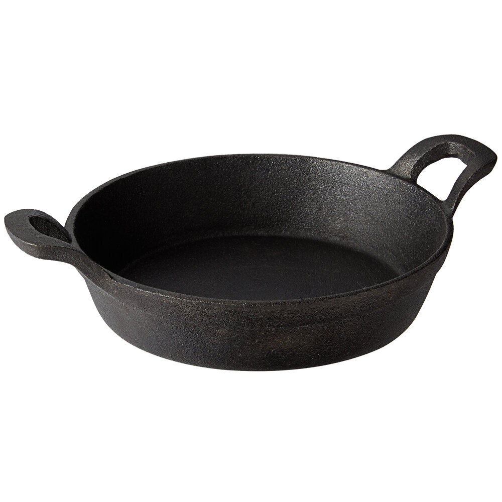 Valor 25 oz. Pre-Seasoned Mini Cast Iron Round Casserole Dish - 12/Case