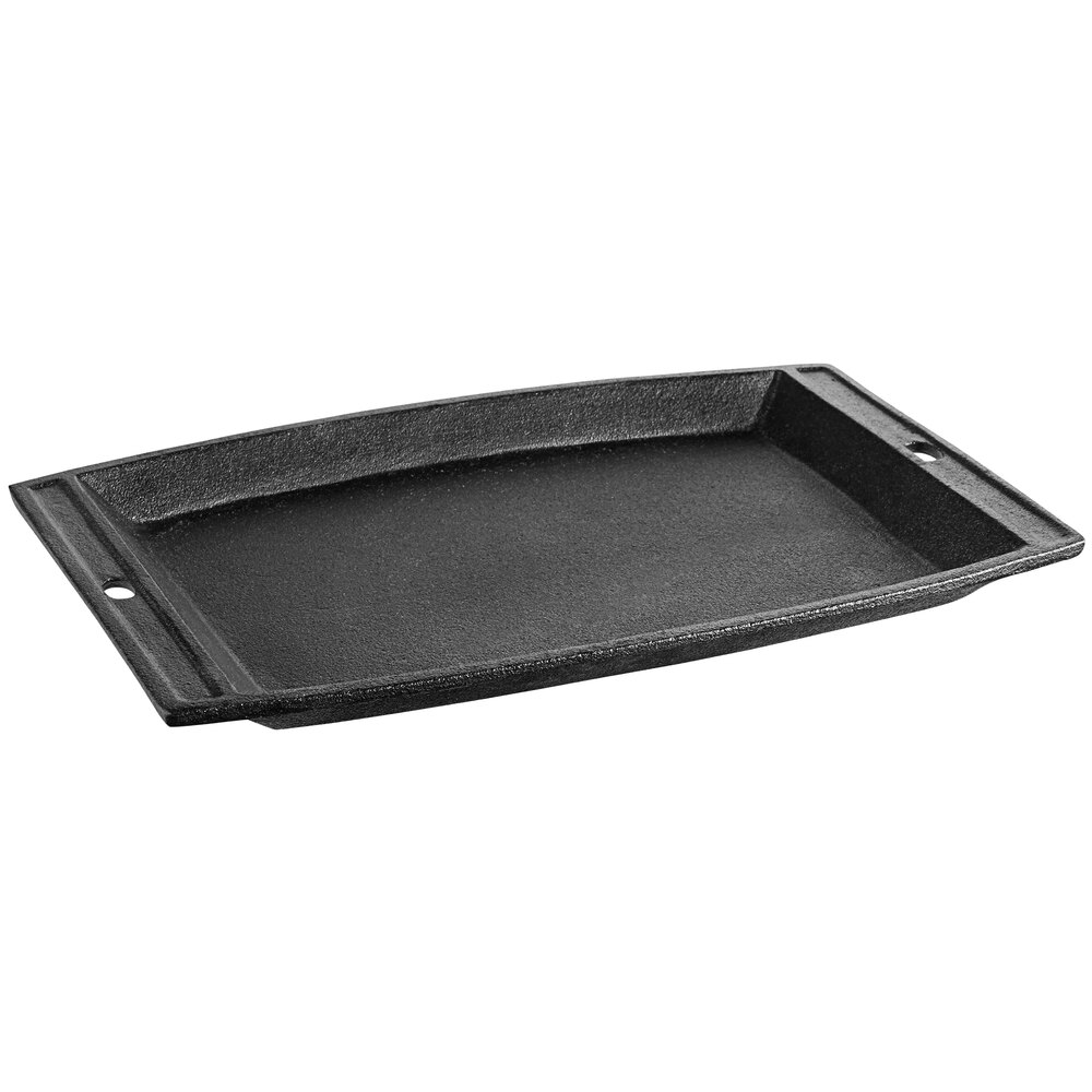 Valor 11 1/2" x 7" Rectangular Pre-Seasoned Cast Iron Fajita Skillet