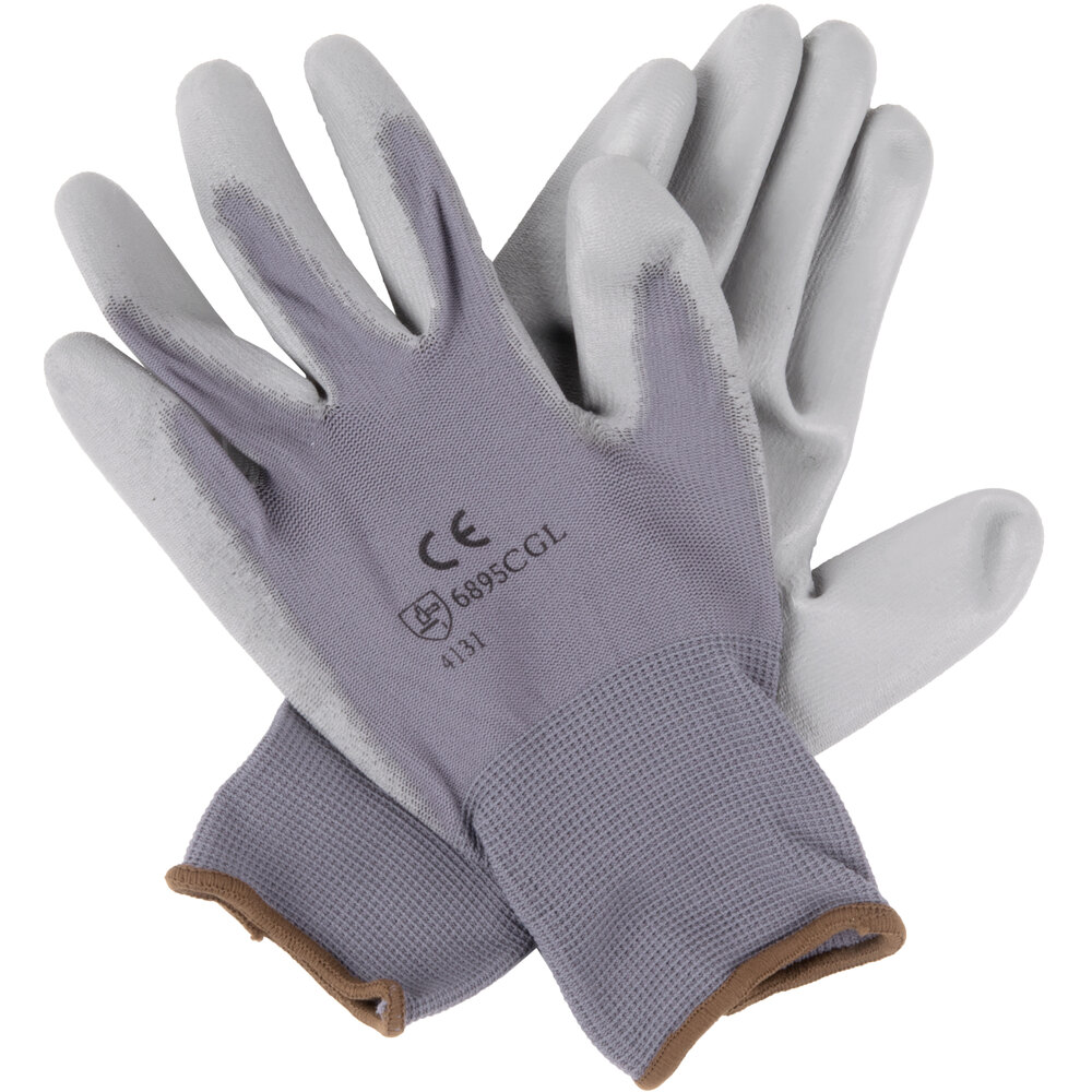 Cordova Gray Nylon Gloves with Gray Polyurethane Palm Coating - Medium ...