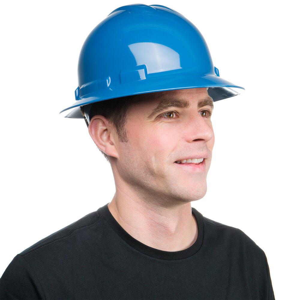 Cordova Duo Safety Blue Full-Brim Style Hard Hat with 4-Point Ratchet ...
